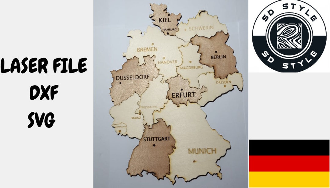 Germany Map 3d Laser Cut File - Etsy