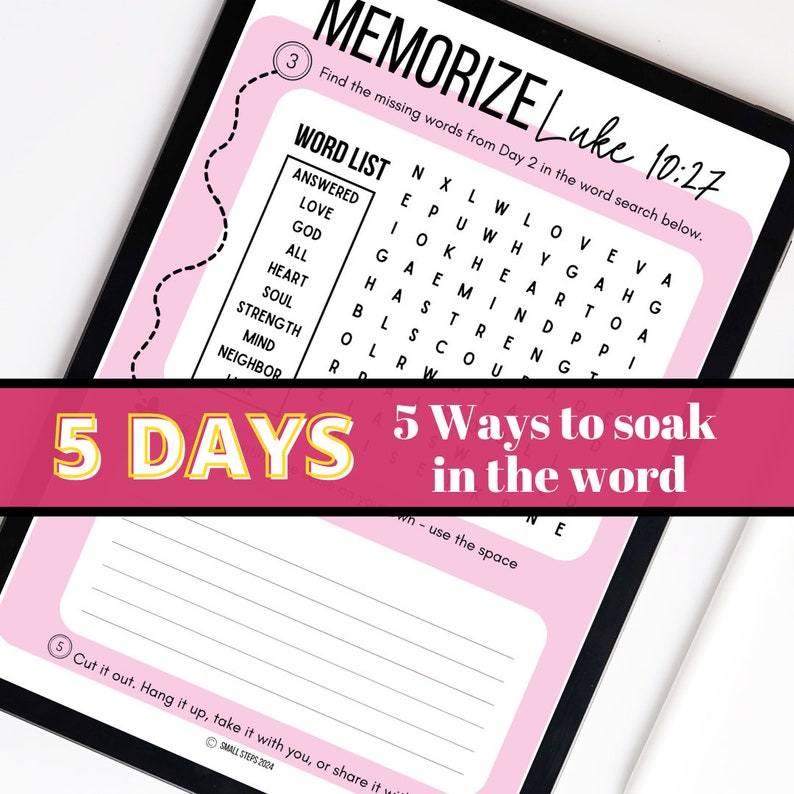 Luke 10:27 Bible Verse Activities | Daily Tracker (PDF Download) - Etsy