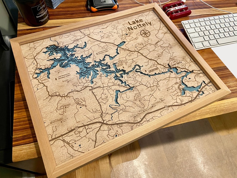 Laser Cut and Engrave File for Lake Nottely in Georgia - Etsy