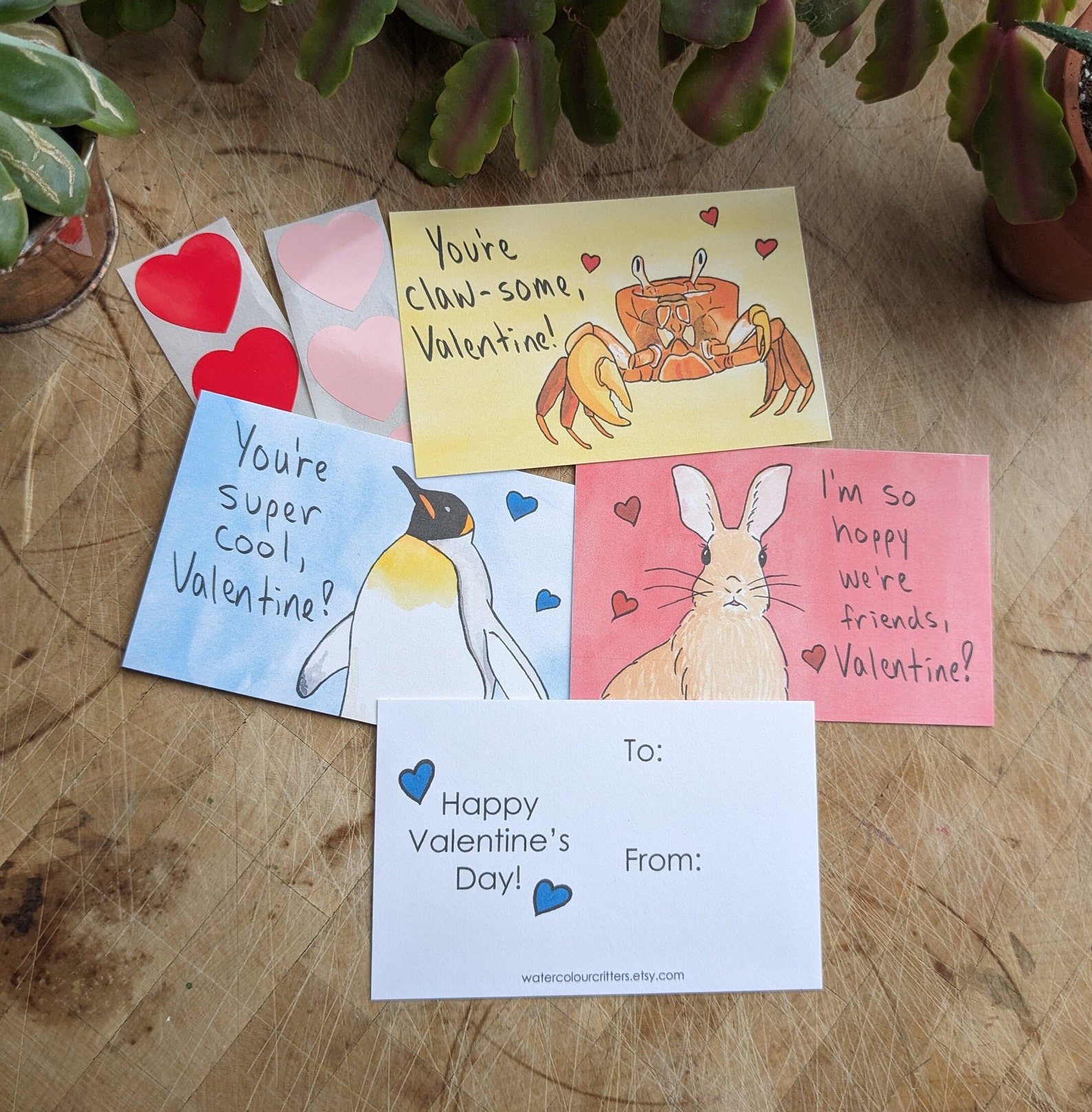 Printable Valentine Punny Animal Kids Classroom Valentine's Digital ...