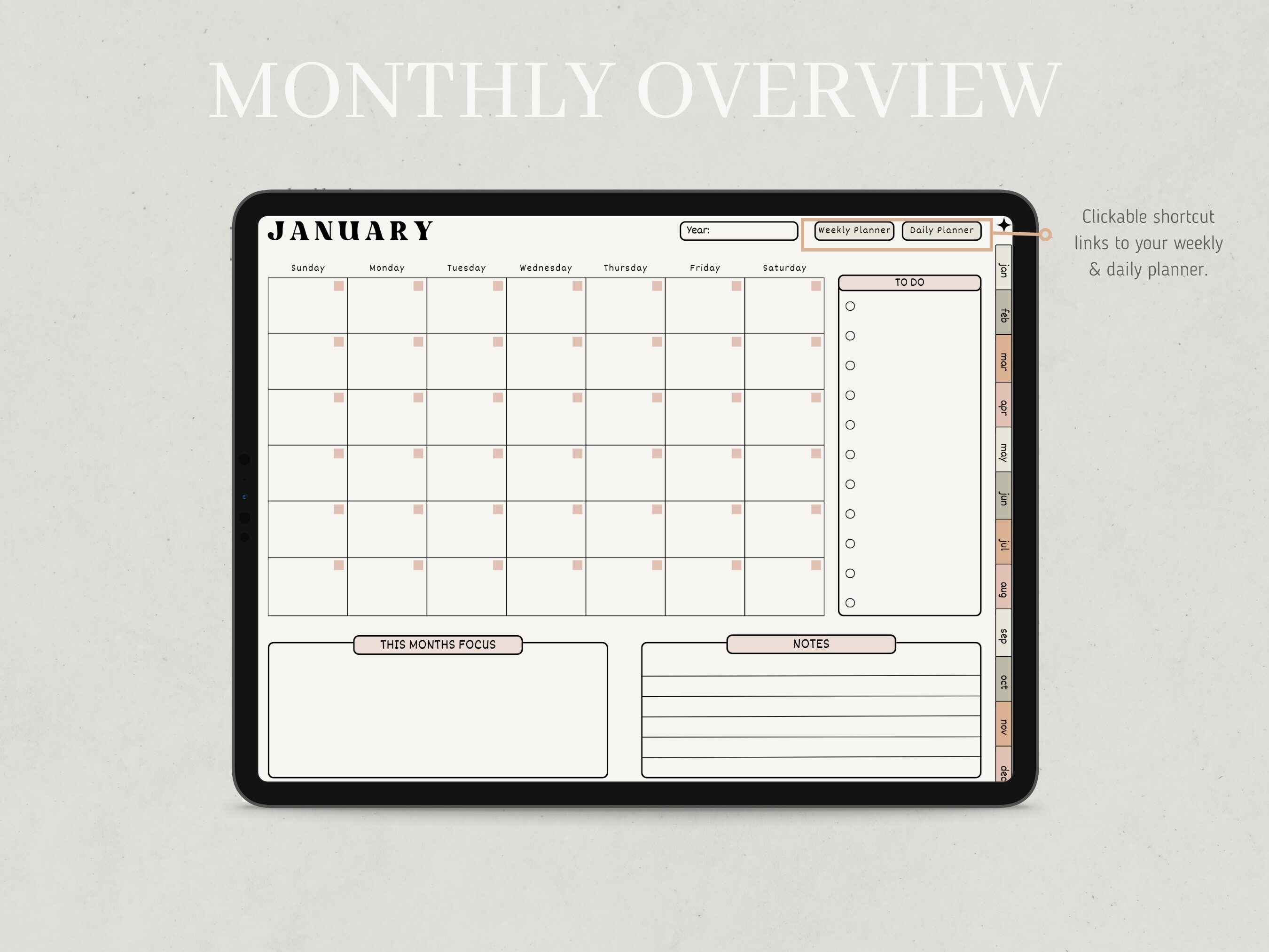 PLR Canva Digital Planner Template | Retro Boho Editable Planner ...