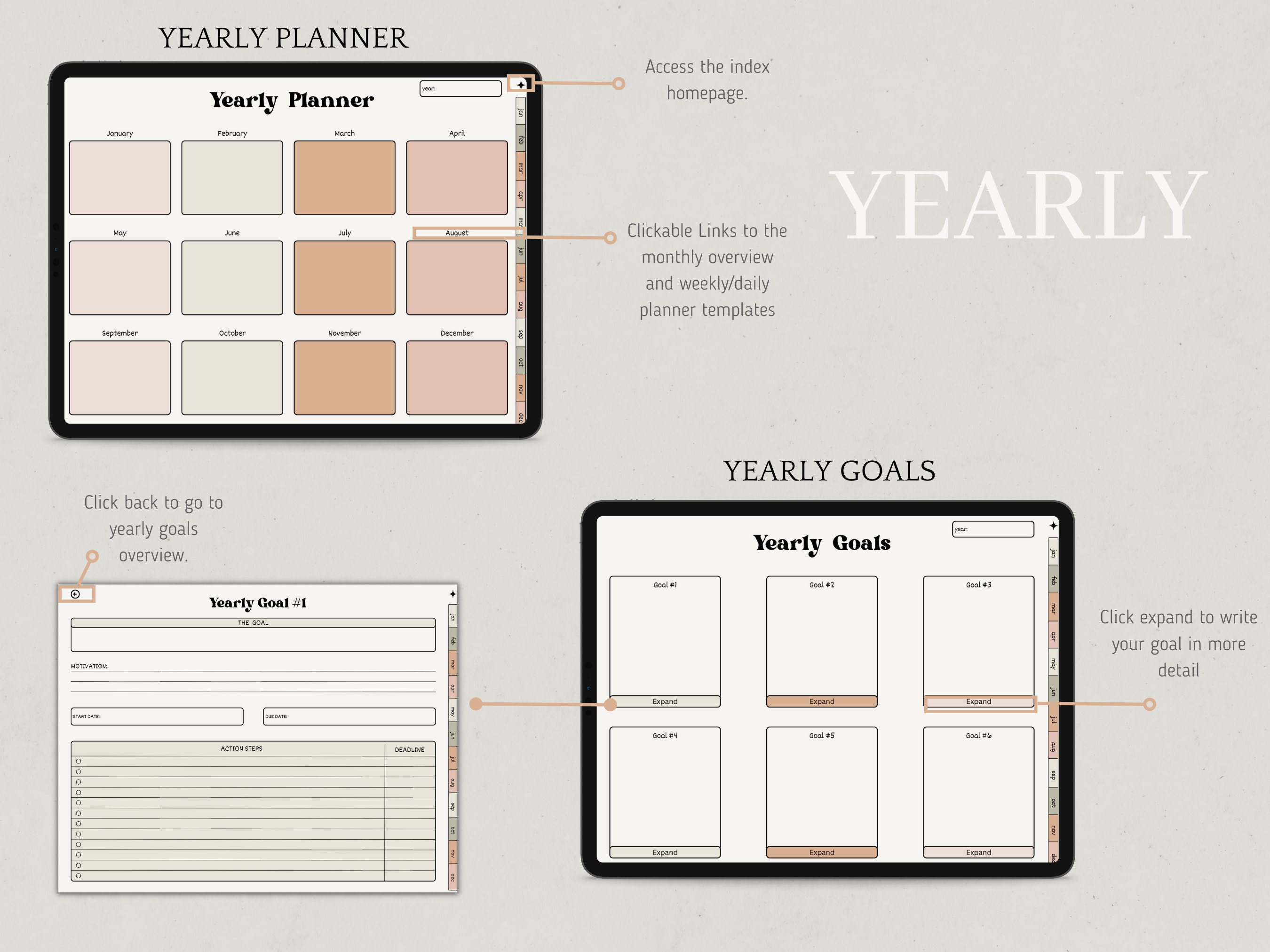 Commercial Use Digital Planner Template Retro Boho Planner Editable ...