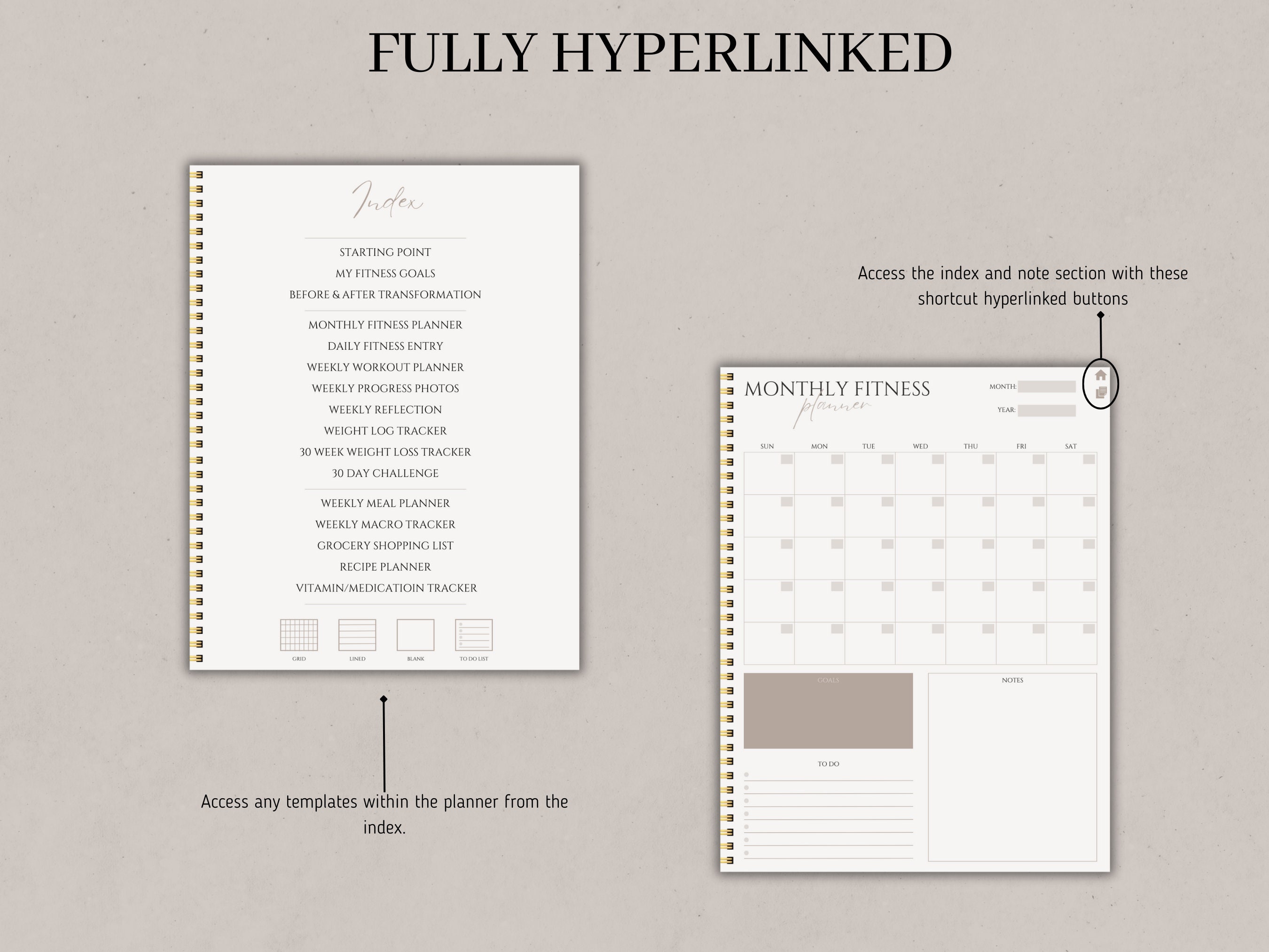 PLR Fitness Digital Planner Template, Canva Commercial Use Editable ...