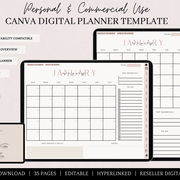 Planner Template - Etsy