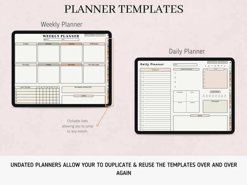 PLR Canva Digital Planner Template | Retro Boho Editable Planner ...