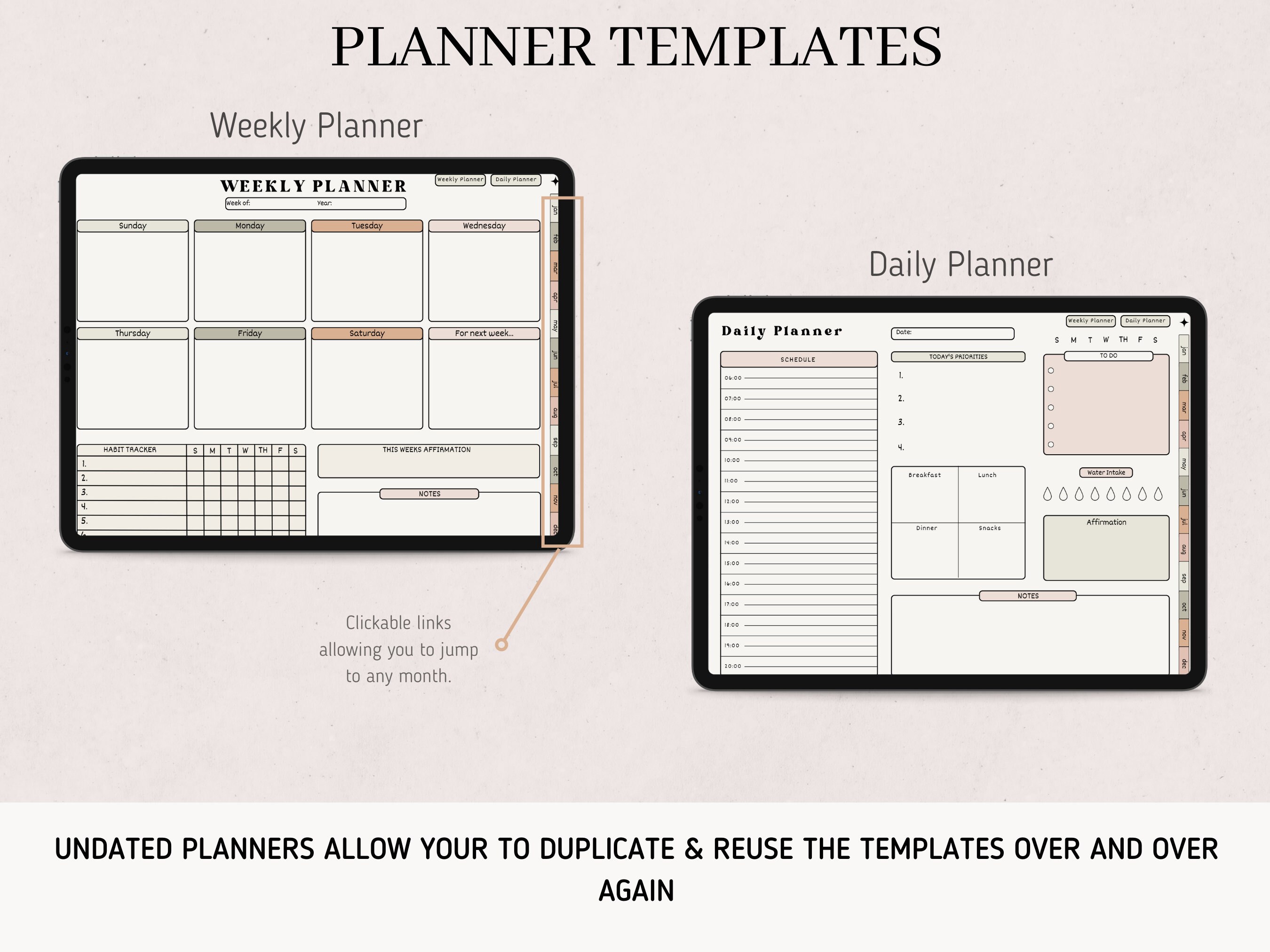 PLR Canva Digital Planner Template | Retro Boho Editable Planner ...