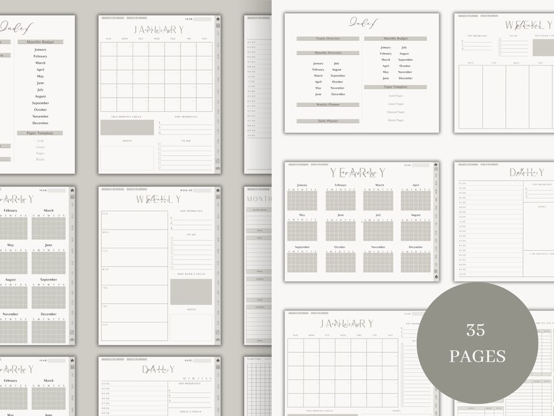 Commercial Use Digital Planner Template Canva Editable Canva - Etsy