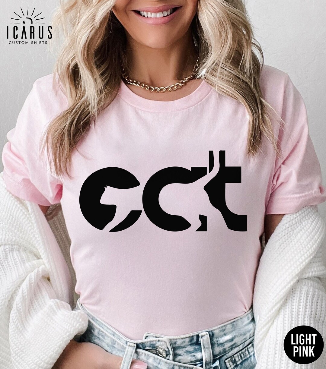 Cat Monogram Shirt, Cat Logo Tee, Minimalist Cat Tee for Animal Lovers ...