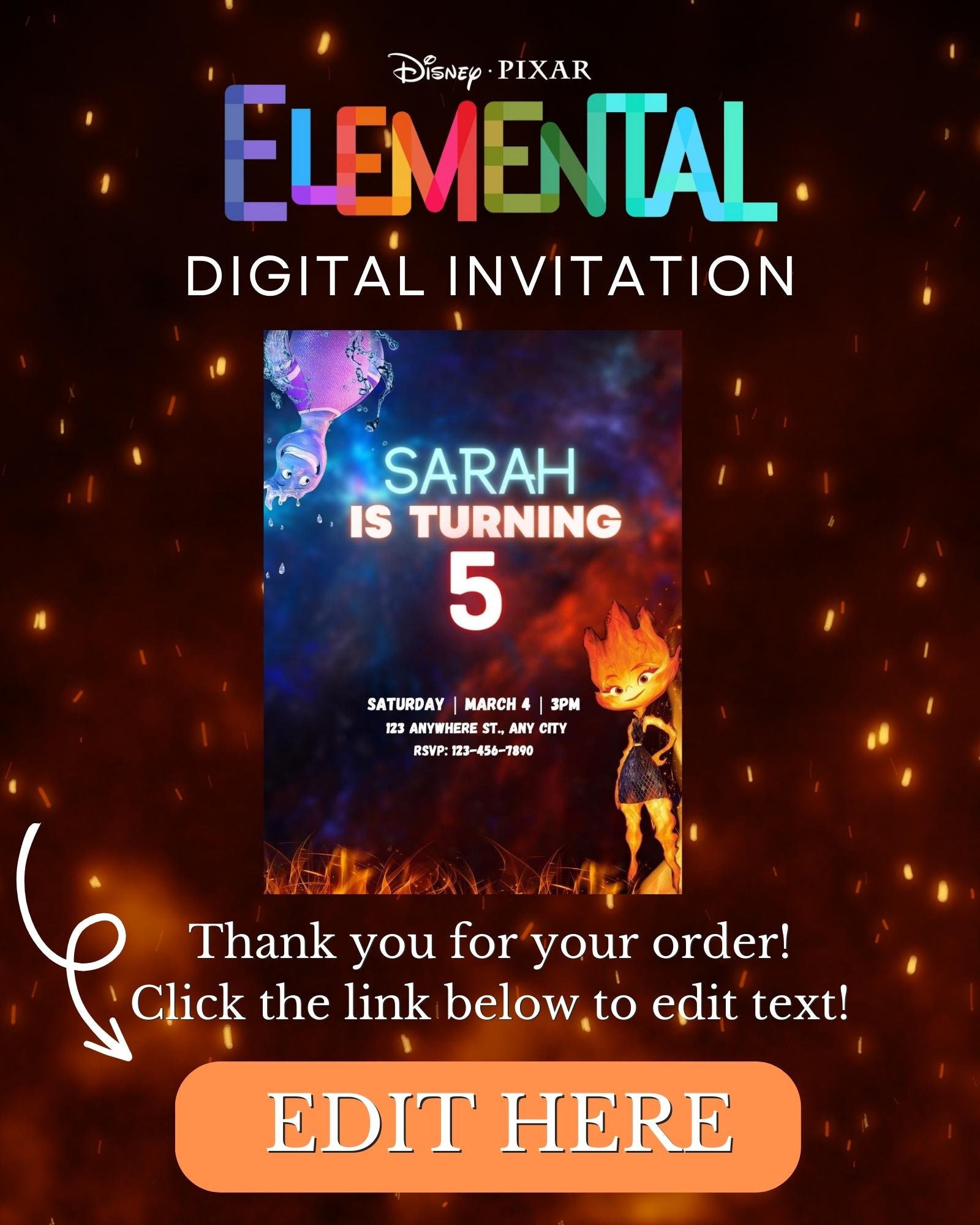 Elemental Birthday Invitation Digital Birthday Invitation Elemental ...