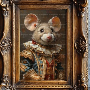 Renaissance Mouse Art Print - Fantasy Poster, Gothic Wall Decor, Royal ...