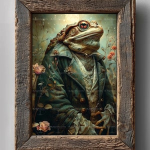 Victorian Toad Art Print - Cute Whimsical Frog Poster, Moody Wall Decor ...