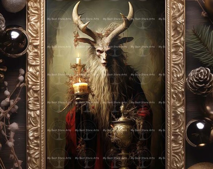 Krampus Art Print Krampus Christmas Poster Horror Decor Dark Academia ...