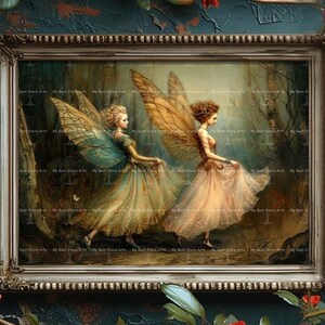 Whimsical Fairies Art Print - Fantasy Picture, Gothic Fae Poster, Cute ...