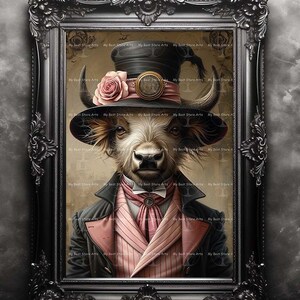 Gothic Buffalo Fine Art Print Bison Wall Decor, Victorian Animal ...