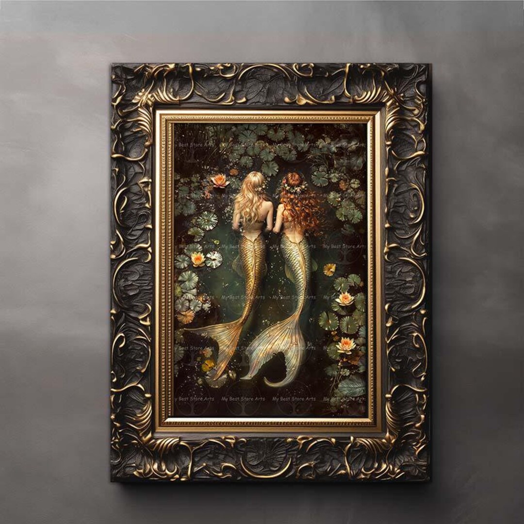 Lake Sirens Art Print - Fantasy Mermaid Decor, Fairytale Picture ...