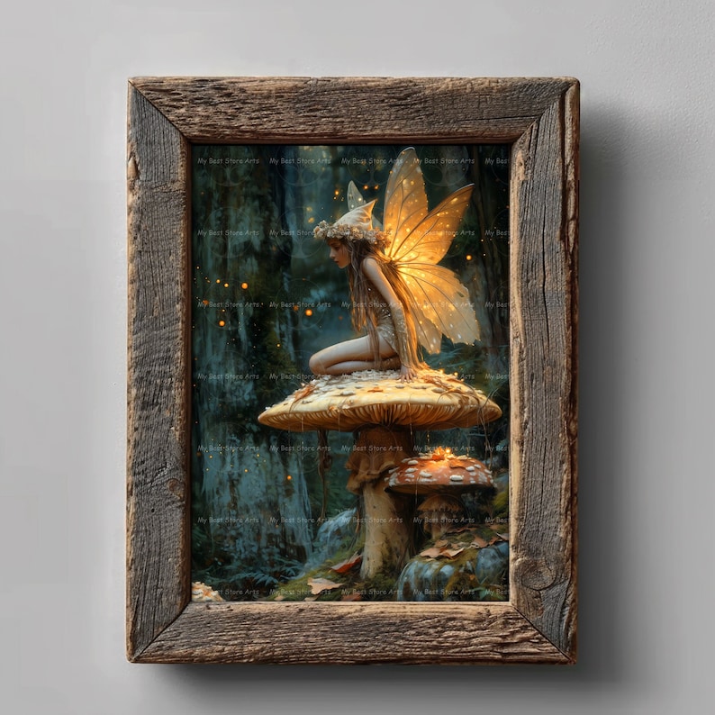 Magical Fairy Art Print - Fantasy Cottagecore Picture, Moody Mystical ...