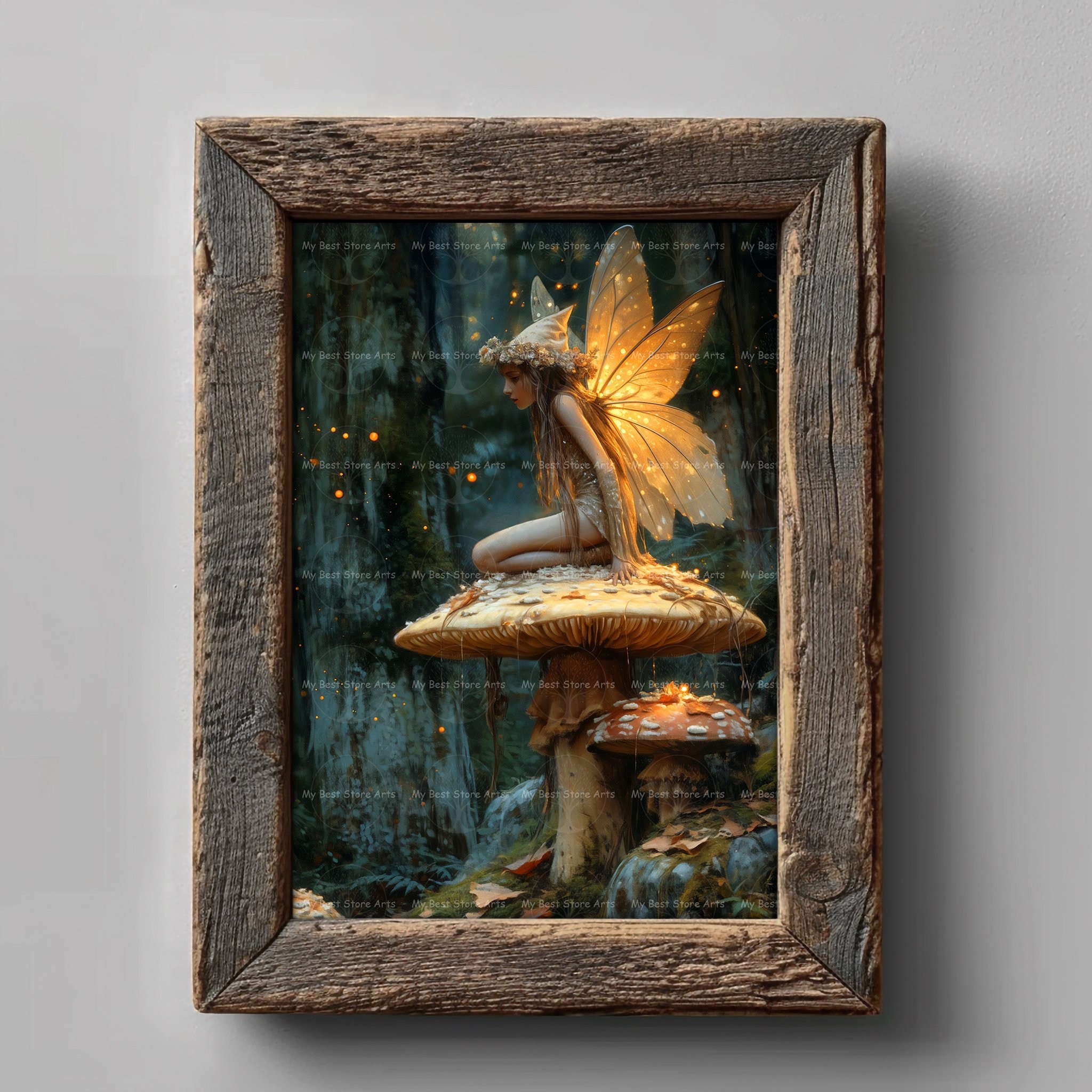 Magical Fairy Art Print Fantasy Cottagecore Picture, Midnight Fae ...