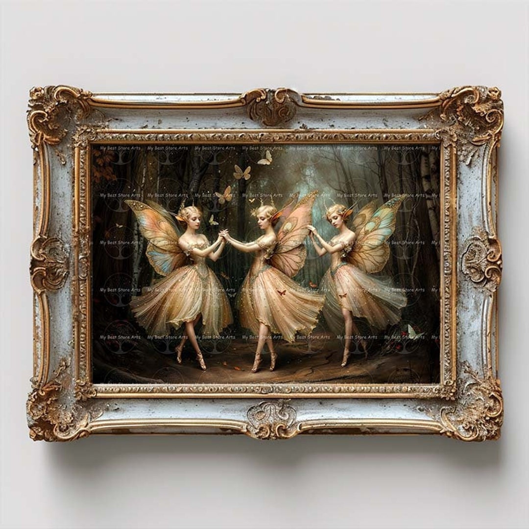 Dancing Fairies Art Print - Fantasy Picture, Gothic Fae Poster ...