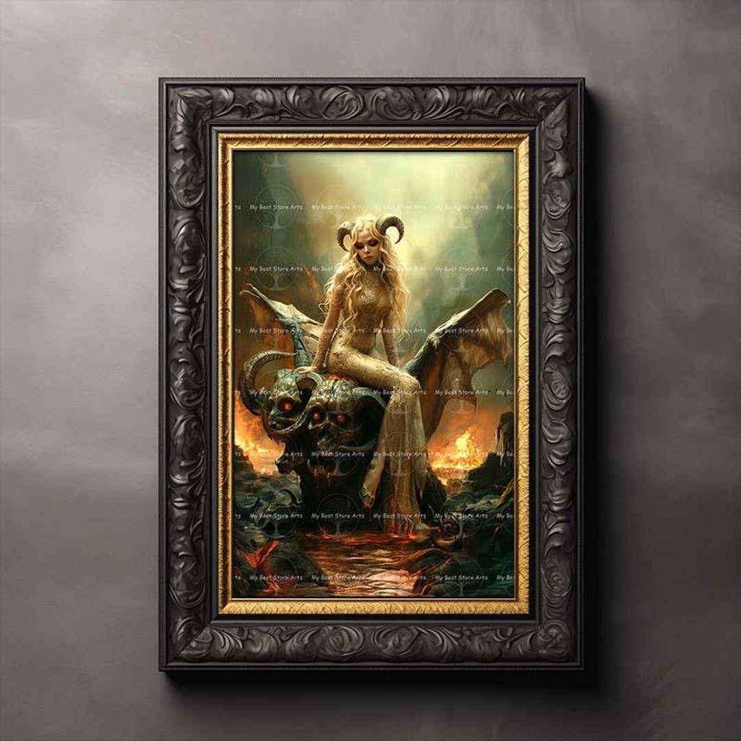 Demoness Art Print - Dark Academia Poster, Underworld Goddess Decor ...