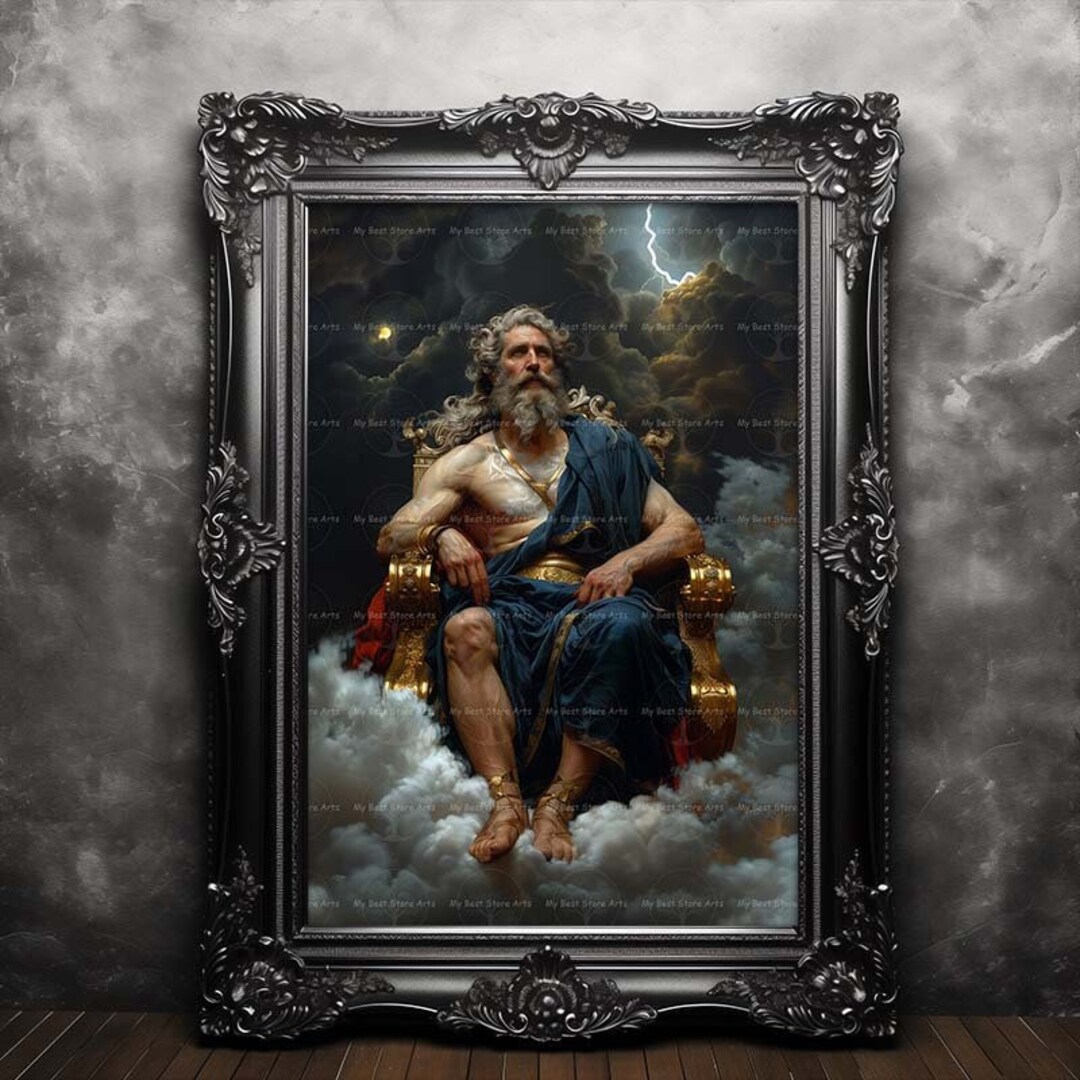 Zeus in the Storm Art Print - Fantasy Decor, Greek God Mythology ...