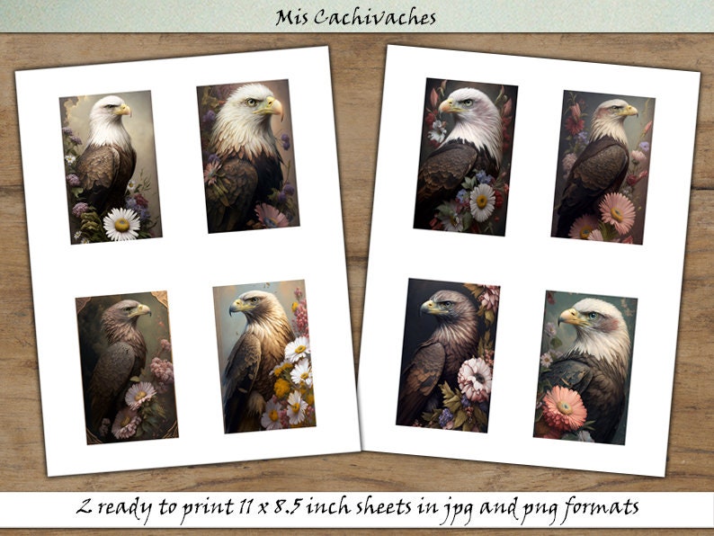 Eagle Cards Junk Journal Digital Download Printable Cards - Etsy
