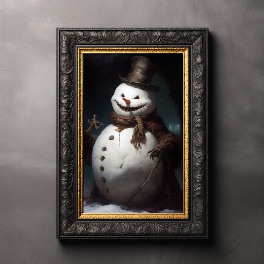 Evil Snowman, Dark Holiday Print, Gothic Christmas, Spooky Christmas ...