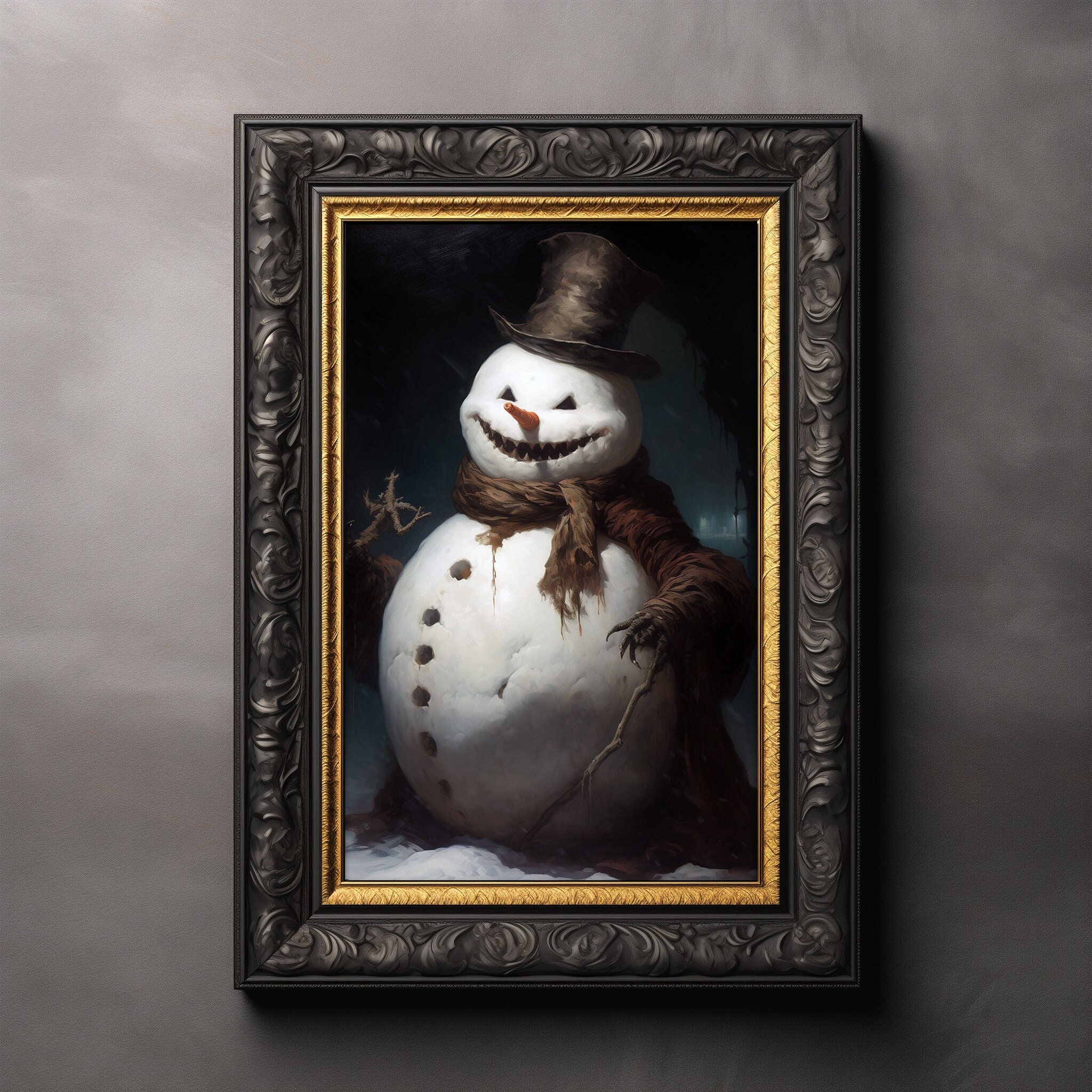 Evil Snowman, Dark Holiday Print, Gothic Christmas, Spooky Christmas ...