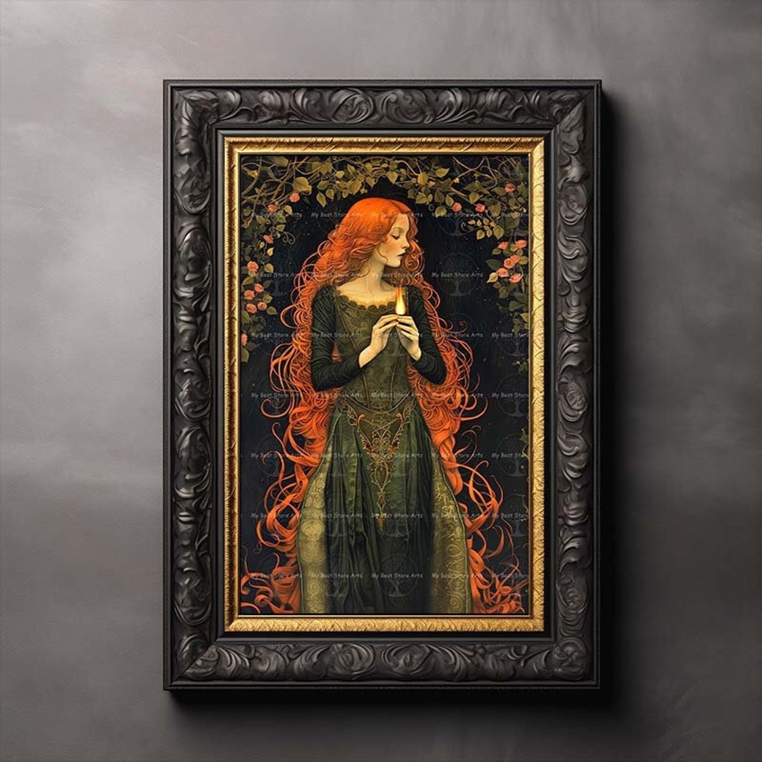 Brigid Nature Goddess Art Print - Folklore Wall Decor, Celtic Pagan ...