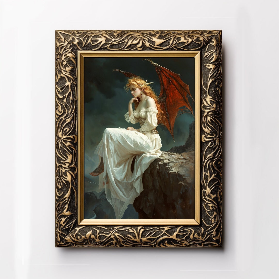 Mystical Lilith Art Print Witchy Artwork, Dark Academia Poster, Gothic ...