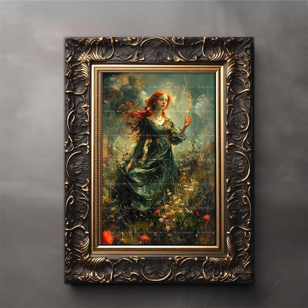 Brigid Goddess Art Print - Folklore Wall Decor, Celtic Pagan Poster ...