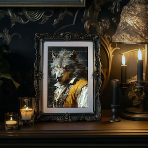 Fancy Lycan Werewolf Art Print - Fantasy Wolf Poster, Gothic Wall Decor ...