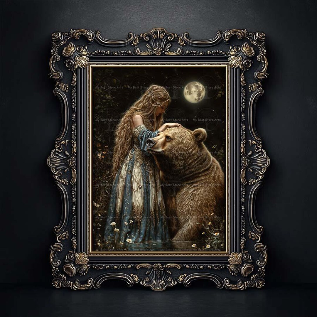 Artio and Bear Art Print - Celtic Goddess Shapeshifter Wall Decor ...