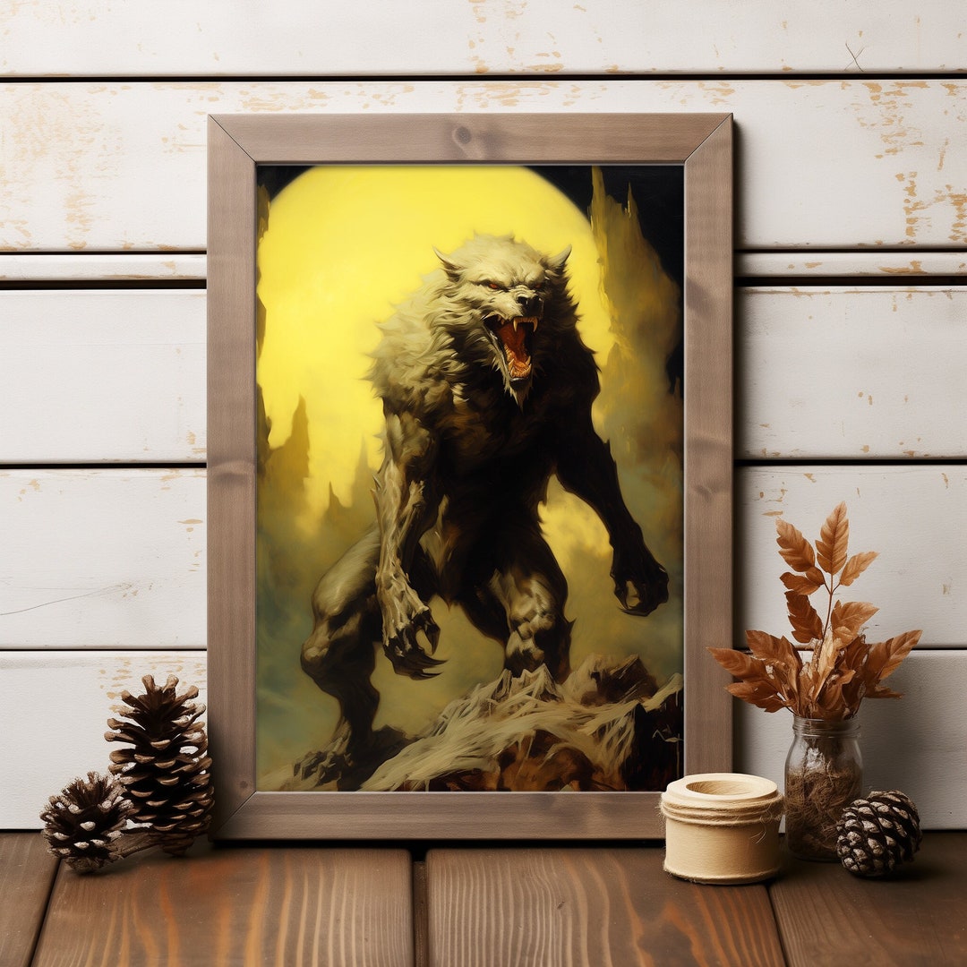 Lycan Werewolf Art Print Wolf Poster Art, Gothic Home Decor, Dark ...