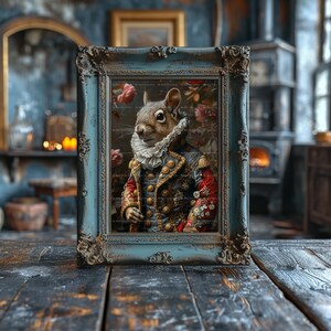 Royal Squirrel Art Print - Fantasy Poster, Gothic Wall Decor, Animal ...