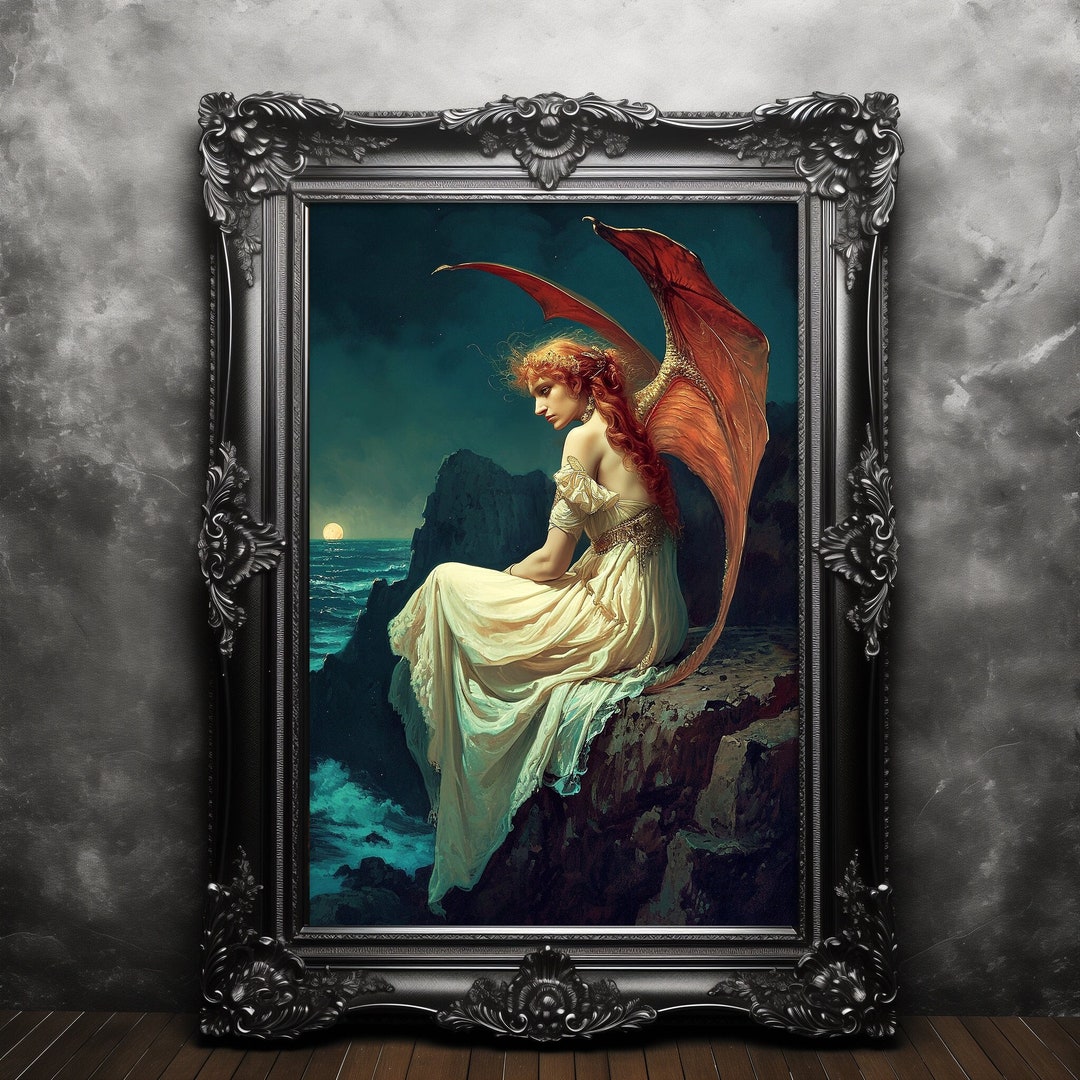Moonlight Lilith Art Print, Succubus Picture, Demon Wall Decor, Devil ...