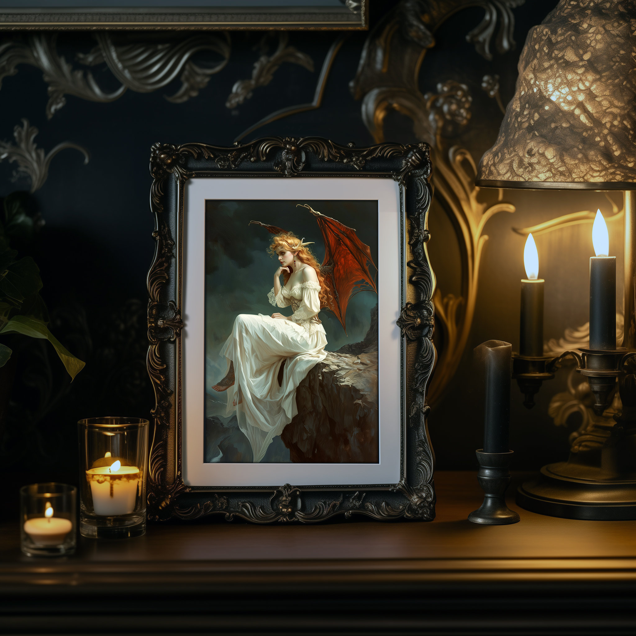 Mystical Lilith Art Print Witchy Artwork, Dark Academia Poster, Gothic ...