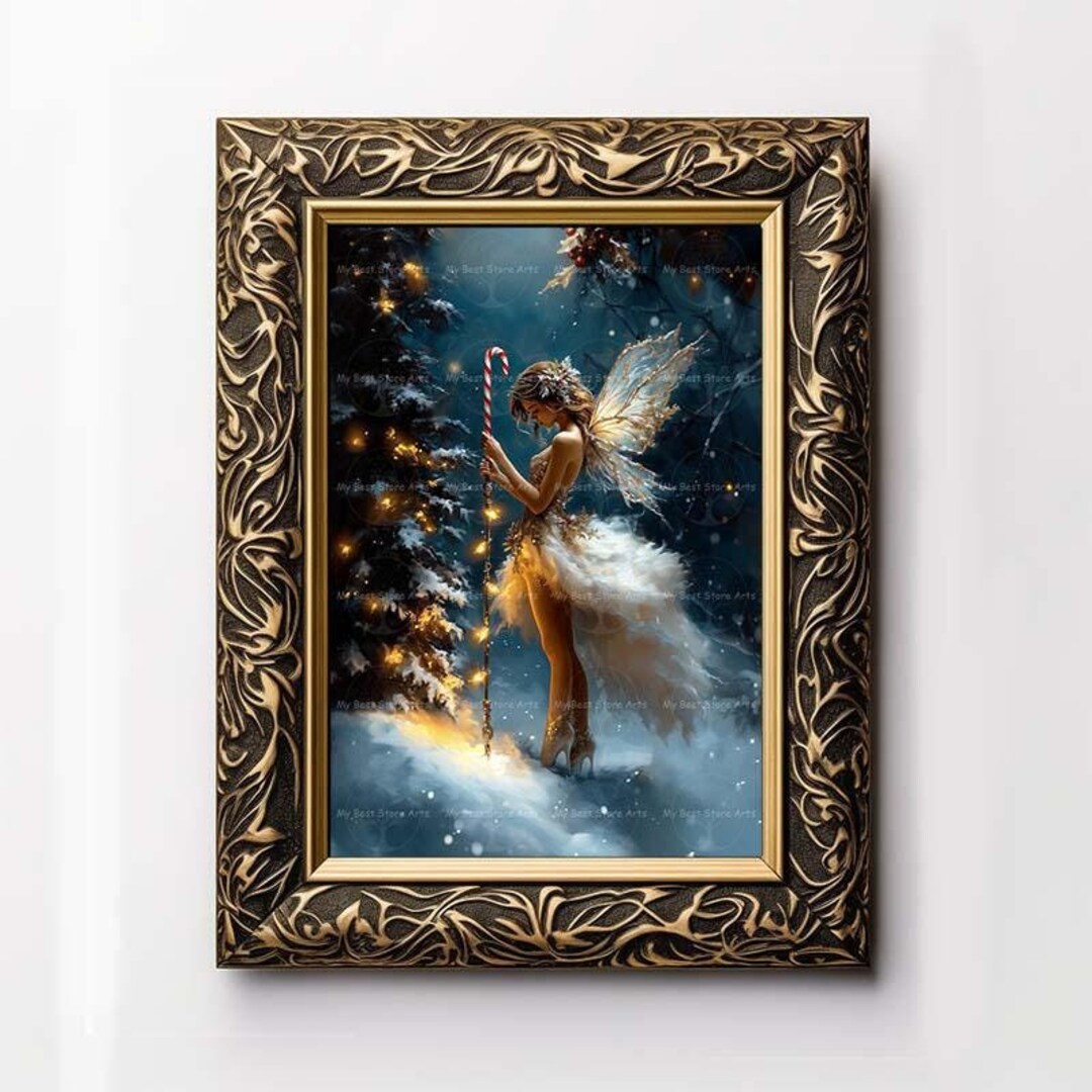 Christmas Winter Fairy Art Print Fairytale Wall Decor, Cute Picture ...