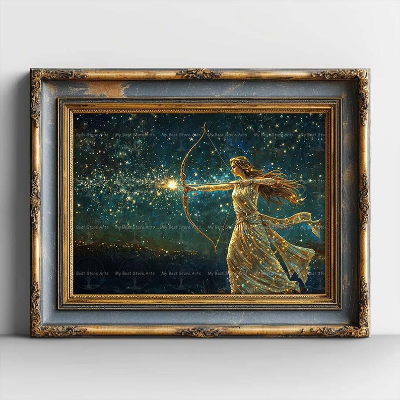 Artemis and Stars Art Print | Greek Goddess of Hunting & Moon ...