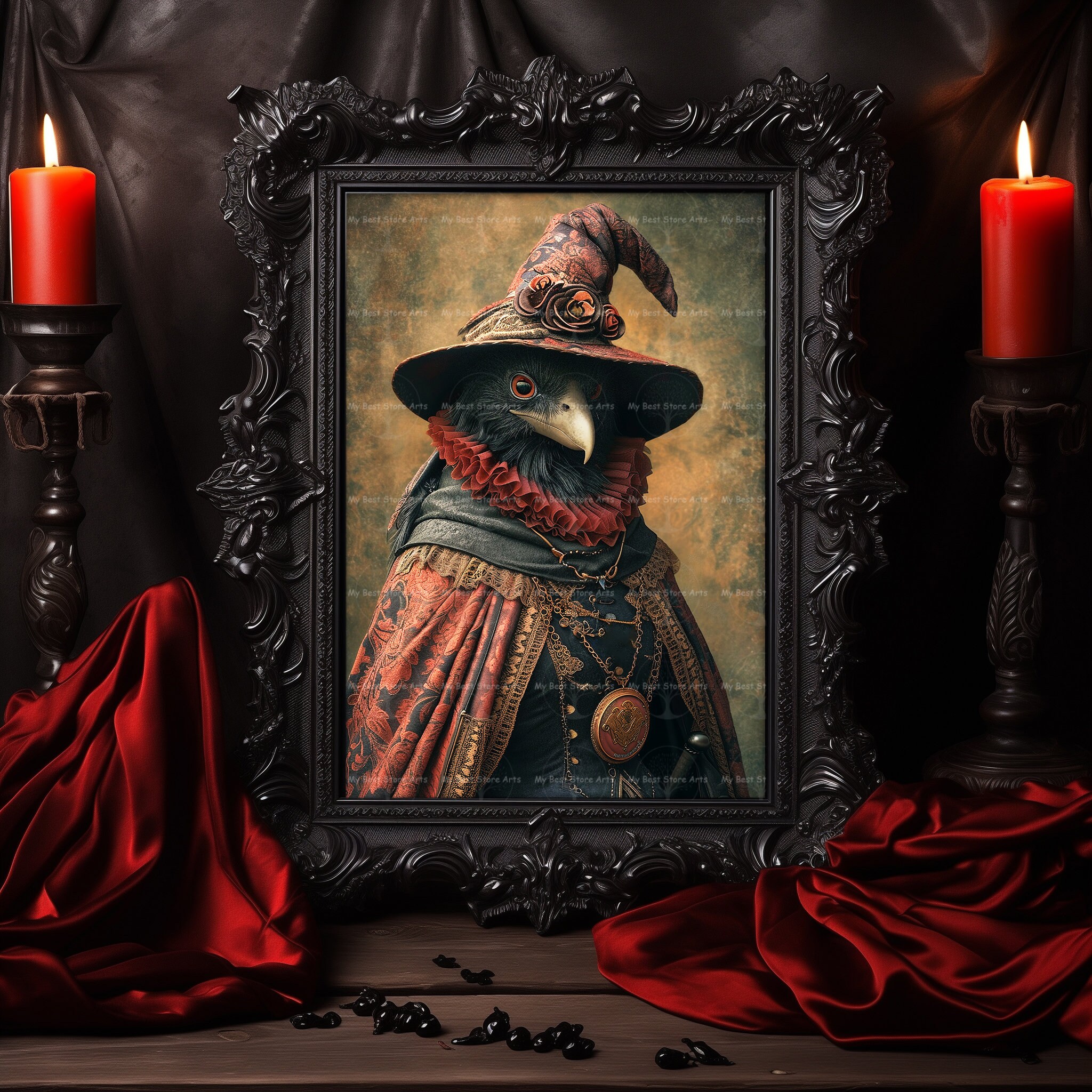 Crow Warlock Art Print - Dark Fantasy Poster, Witchy Animal Wall Decor ...