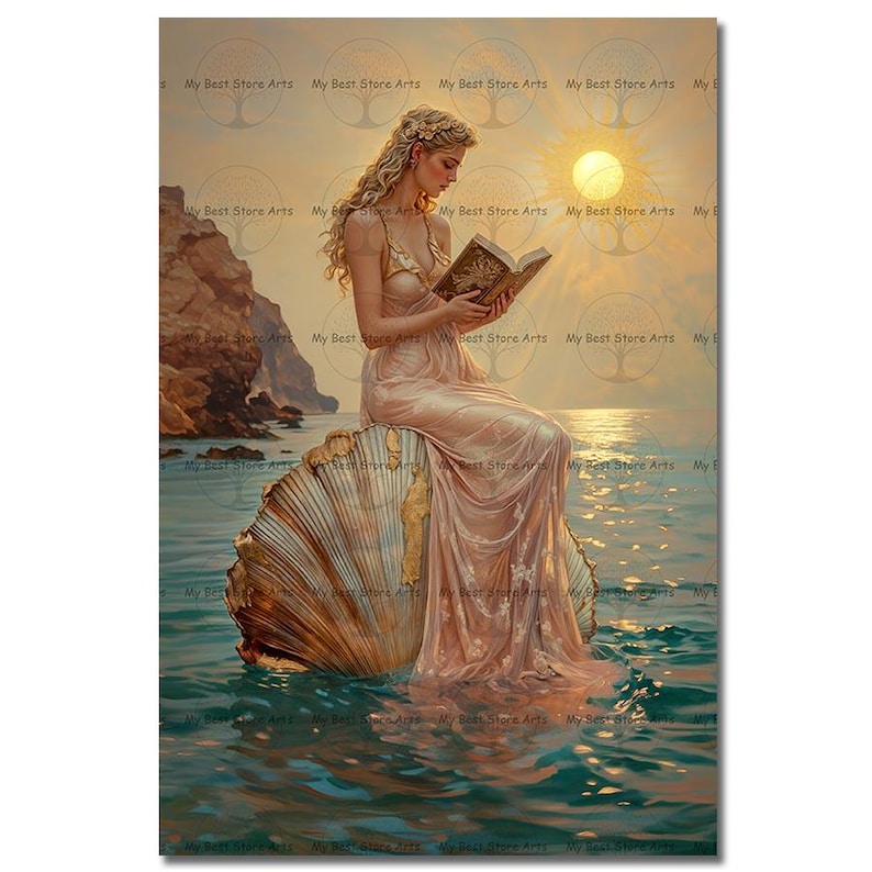 Aphrodite Reading Book Art Print - Greek Goddess Love Beauty, Venus ...