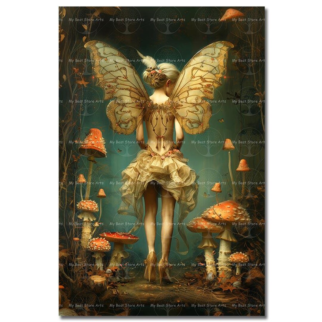 Mystical Fairy Art Print - Fantasy Cottagecore Picture, Fae Poster ...