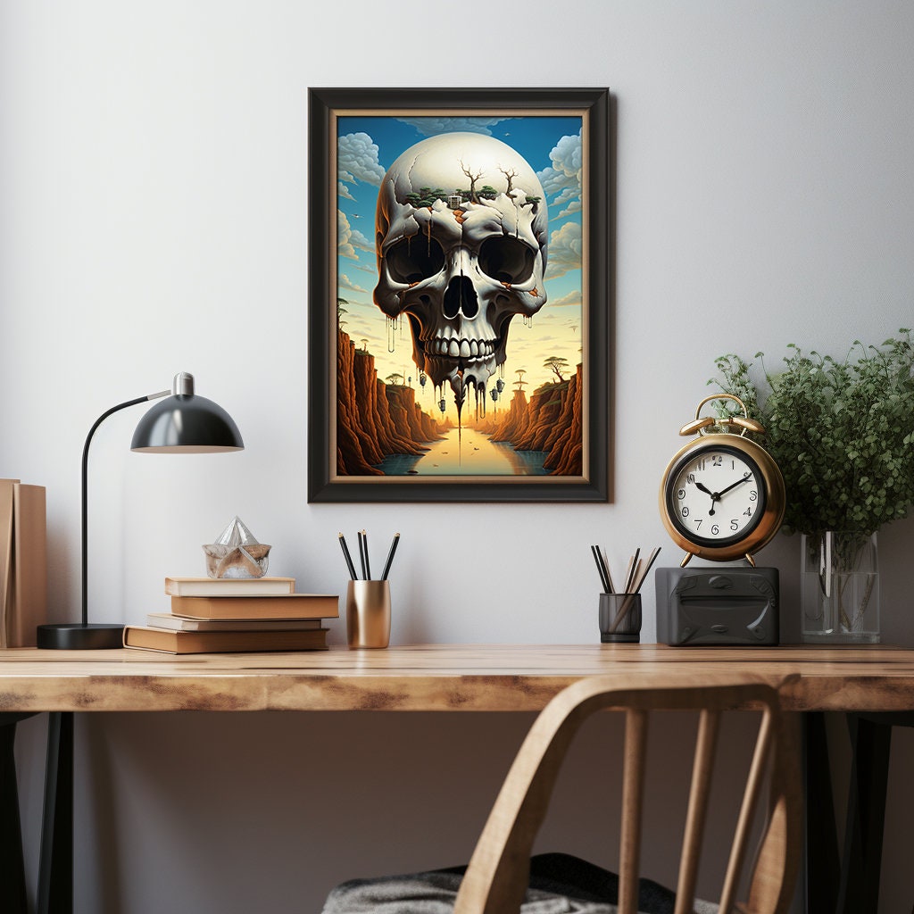Skull Surreal Fantasy Dark Academia Art Print 8.5x11 13x19 Home Decor ...