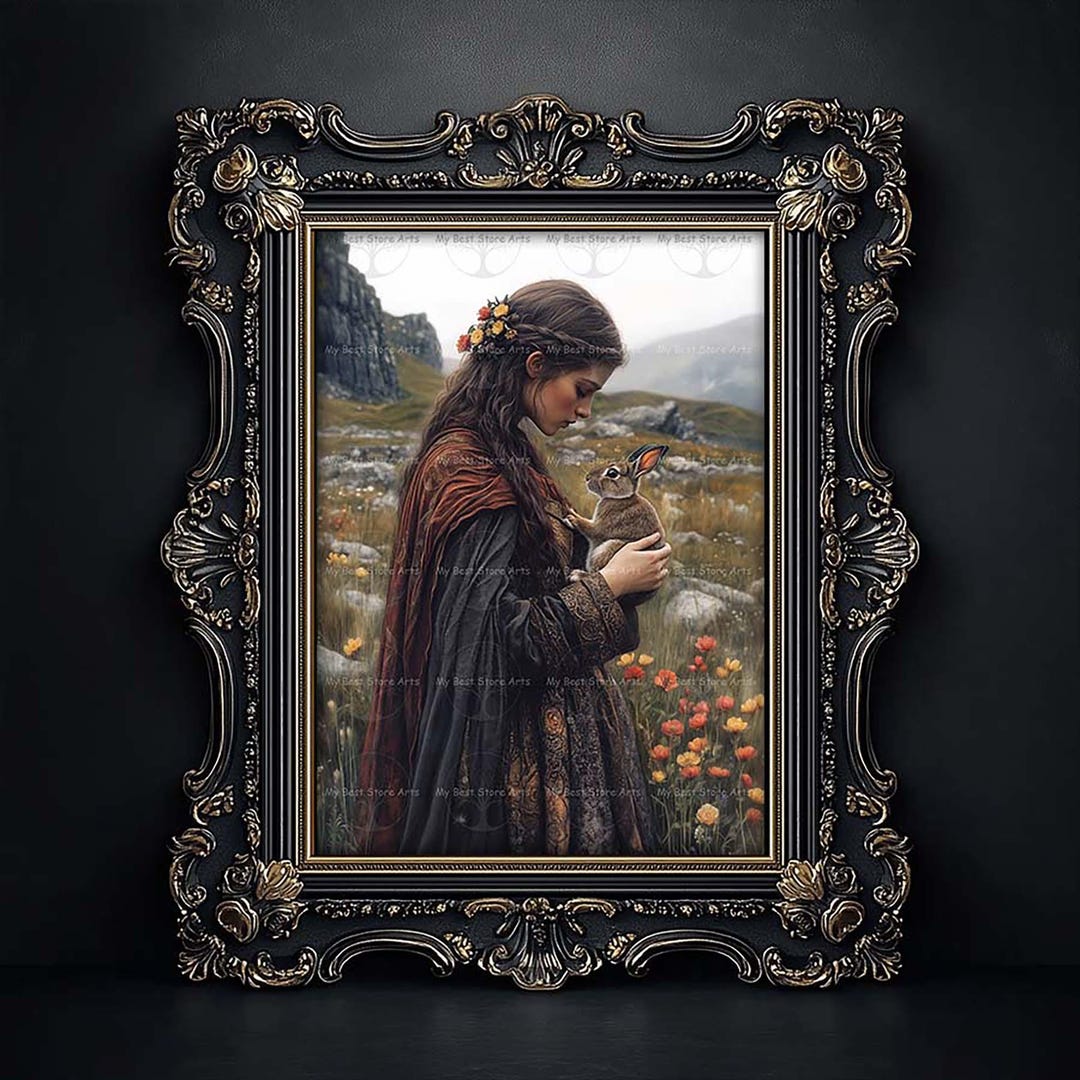 Gothic Eostre Art Print | Ostara Spring Deity Poster | Moody Witchy ...