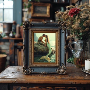 Pirate and Mermaid Art Print Romance Love Poster, Siren Painting ...