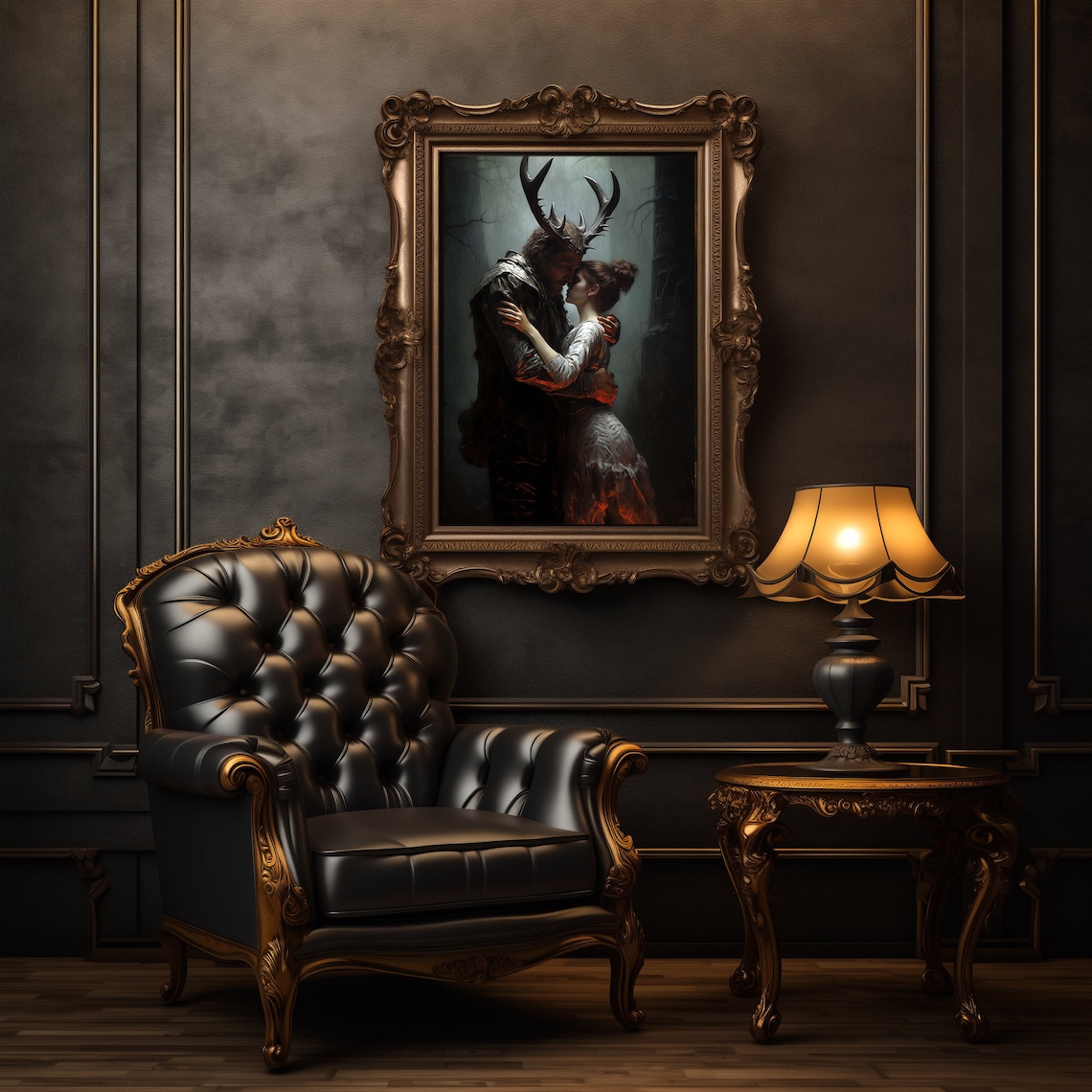 Satyr and Woman, Greek God Pan, Forest Faun and Nymph, Victorian Gothic ...