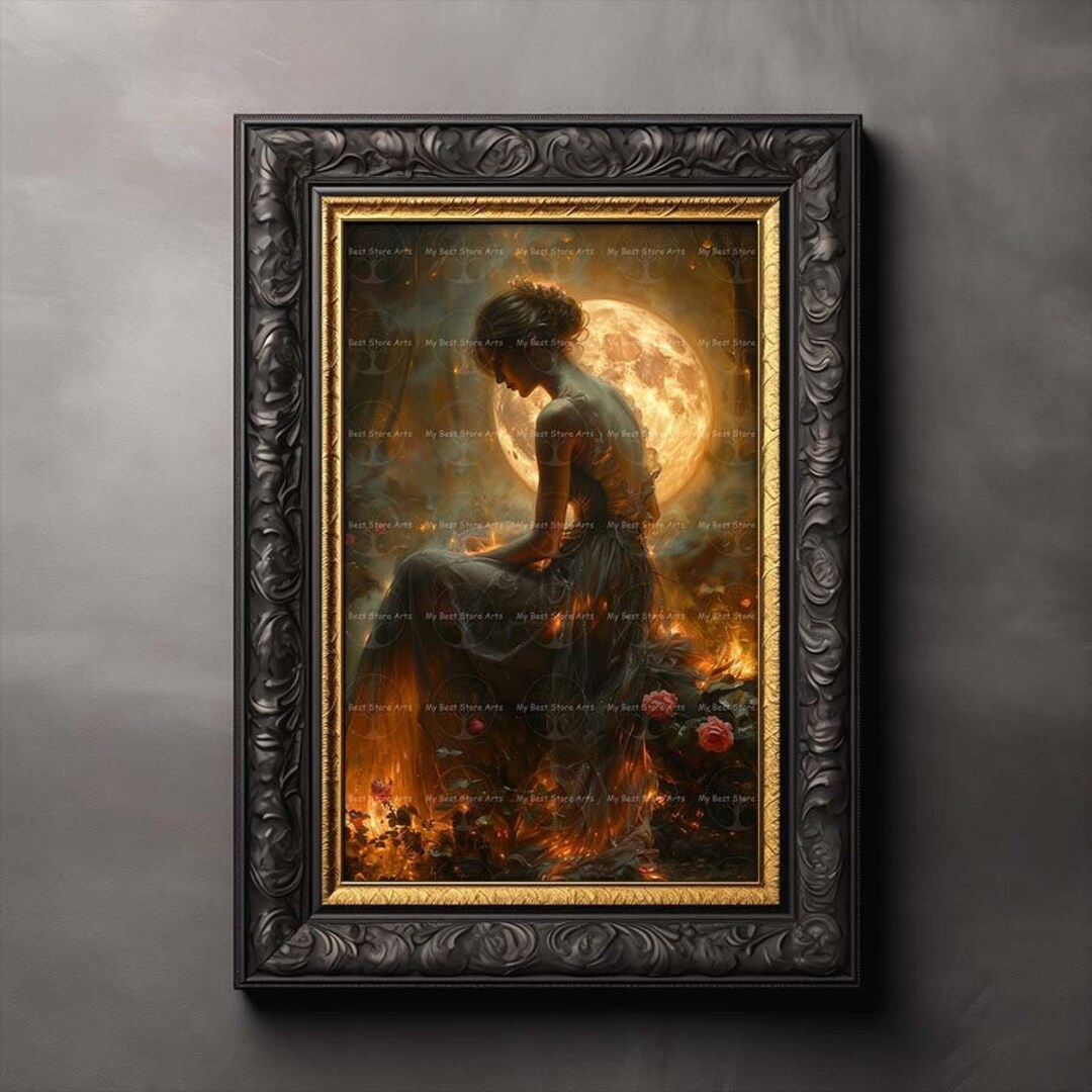 Persephone in the Underworld Art Print - Witchy Moon, Gothic Picture ...