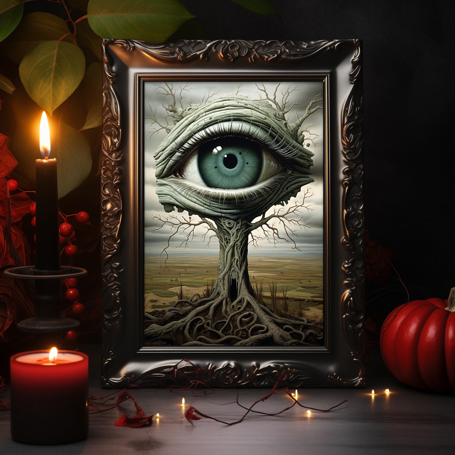 Eye of the Tree Fine Art Print Surreal Fantasy Poster, Witchy Dark ...