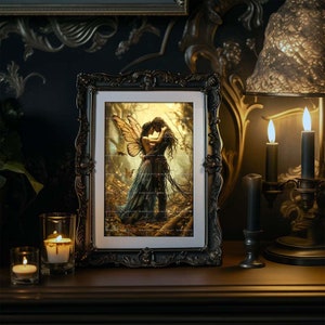 Fae Couple Art Print - Fantasy Cottagecore Picture, Cute Fae Poster ...