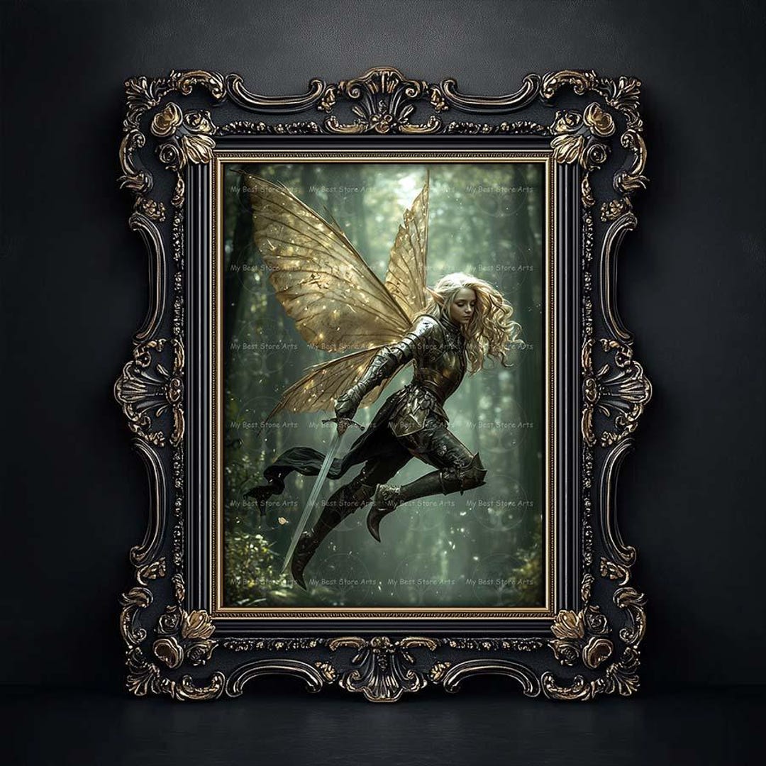 Fairy Knight Art Print - Fantasy Fairytale Poster, Whimsical Warrior ...