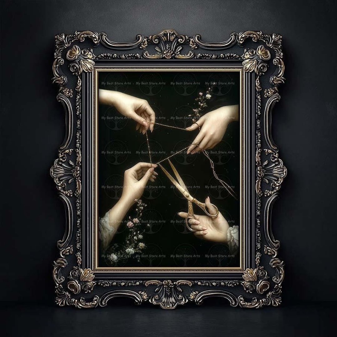 Thread of Life Art Print - the Fates Moirai Picture, Moody Gothic ...